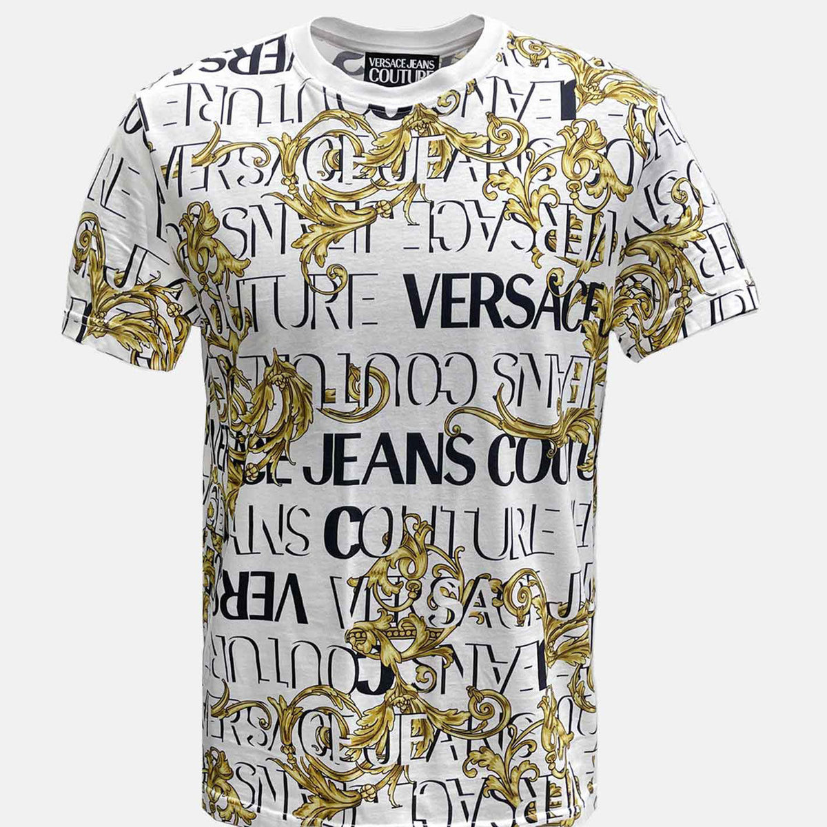 Versace White Logo Baroque Slim Tee | George Harrison – George Harrison ...