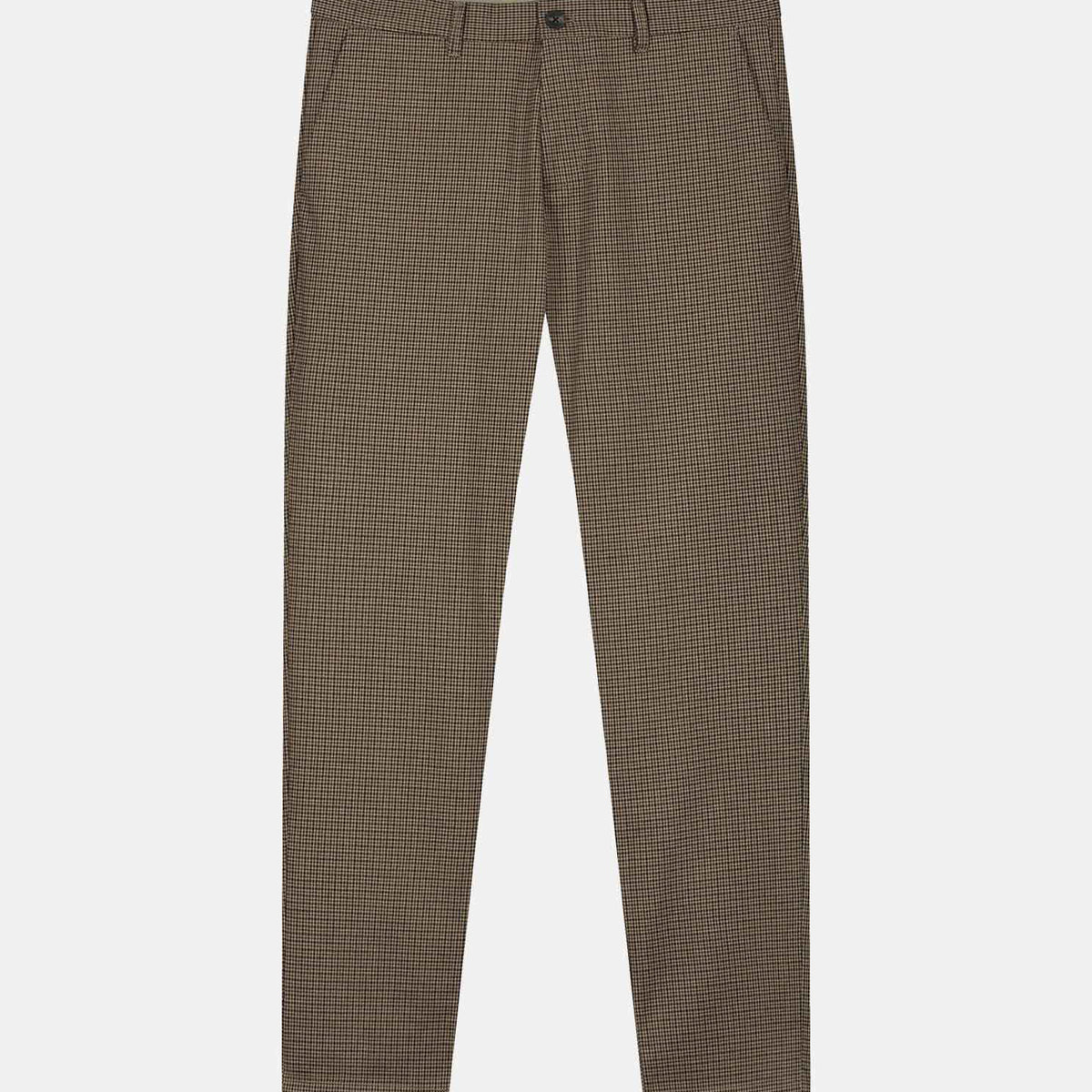 Dstrezzed Brown Small Check Slim Pants – George Harrison Menswear
