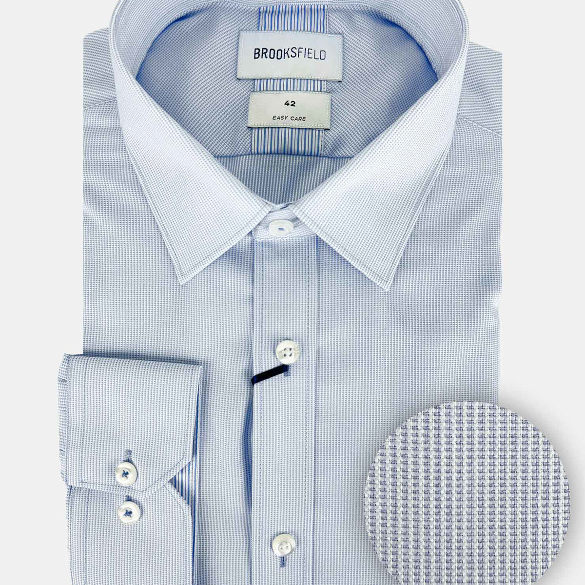 Brooksfield Blue Texture Easy Regular Shirt - George Harrison – George ...