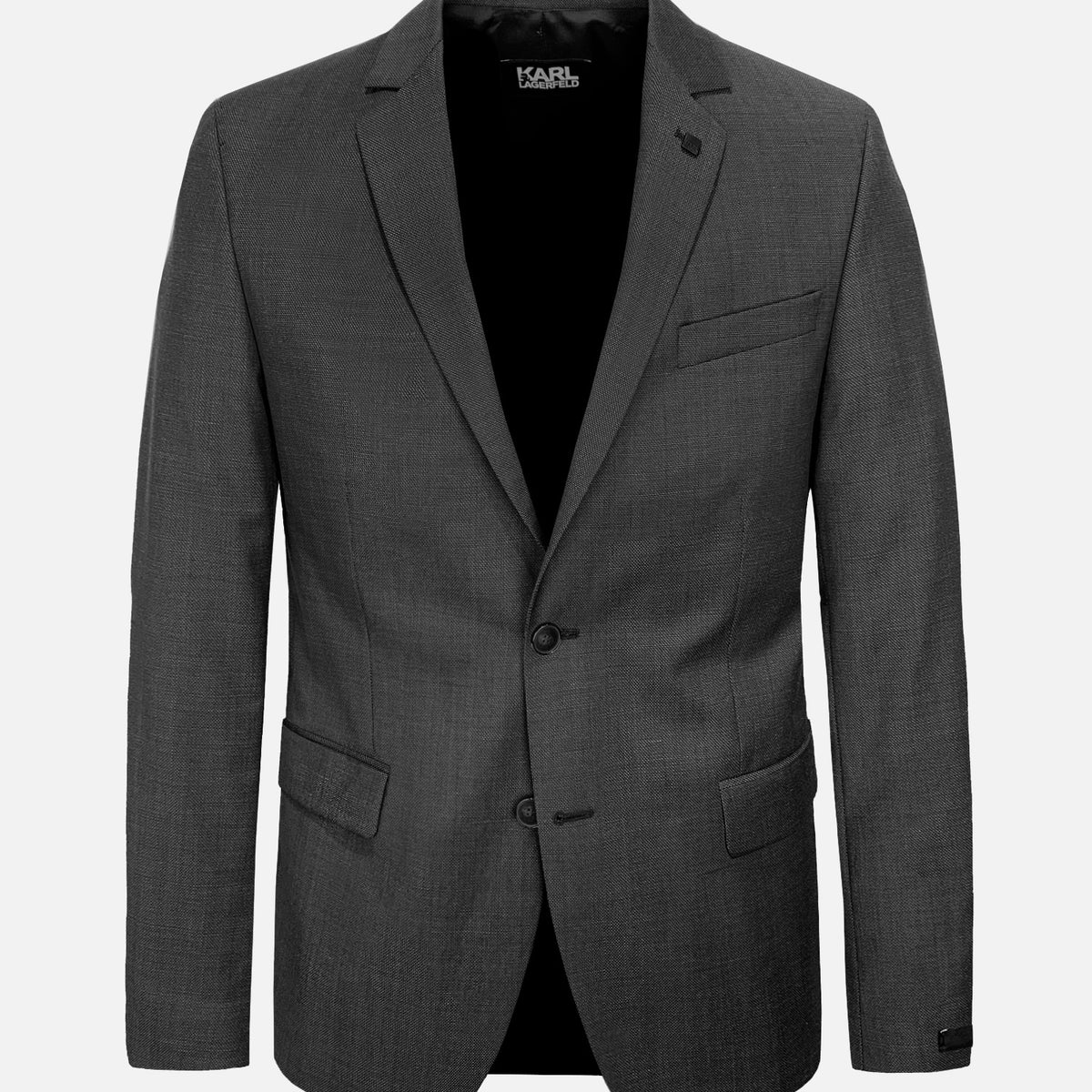 Karl Lagerfeld Black Pinhead Wool Suit – George Harrison Menswear