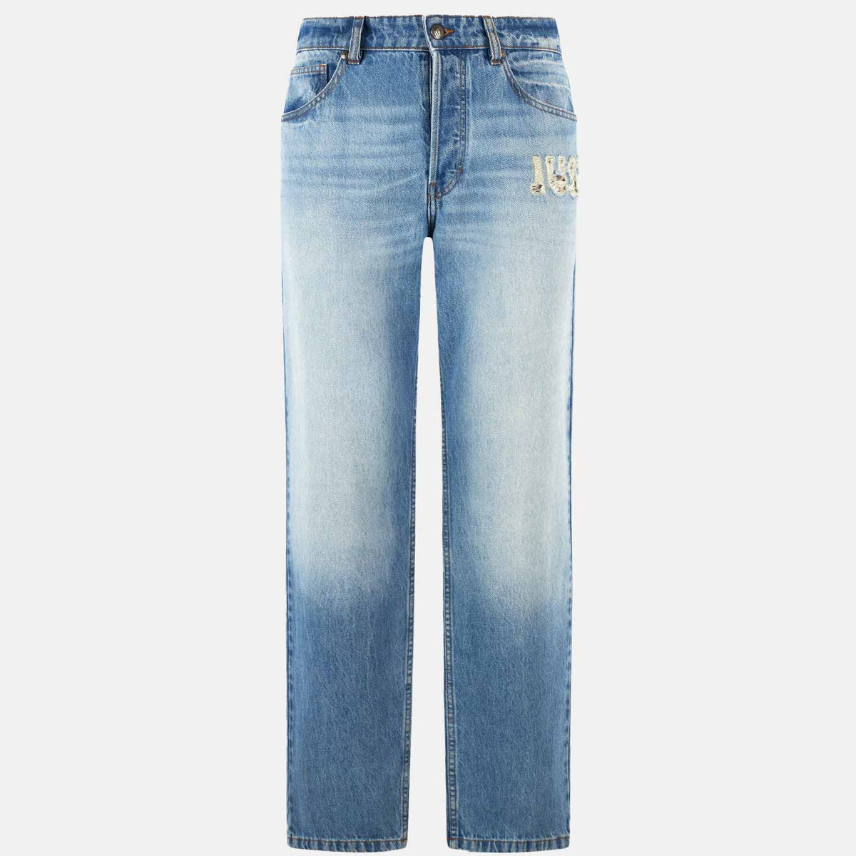 Cut Logo Denim Regular Straight Jeans – George Harrison Menswear