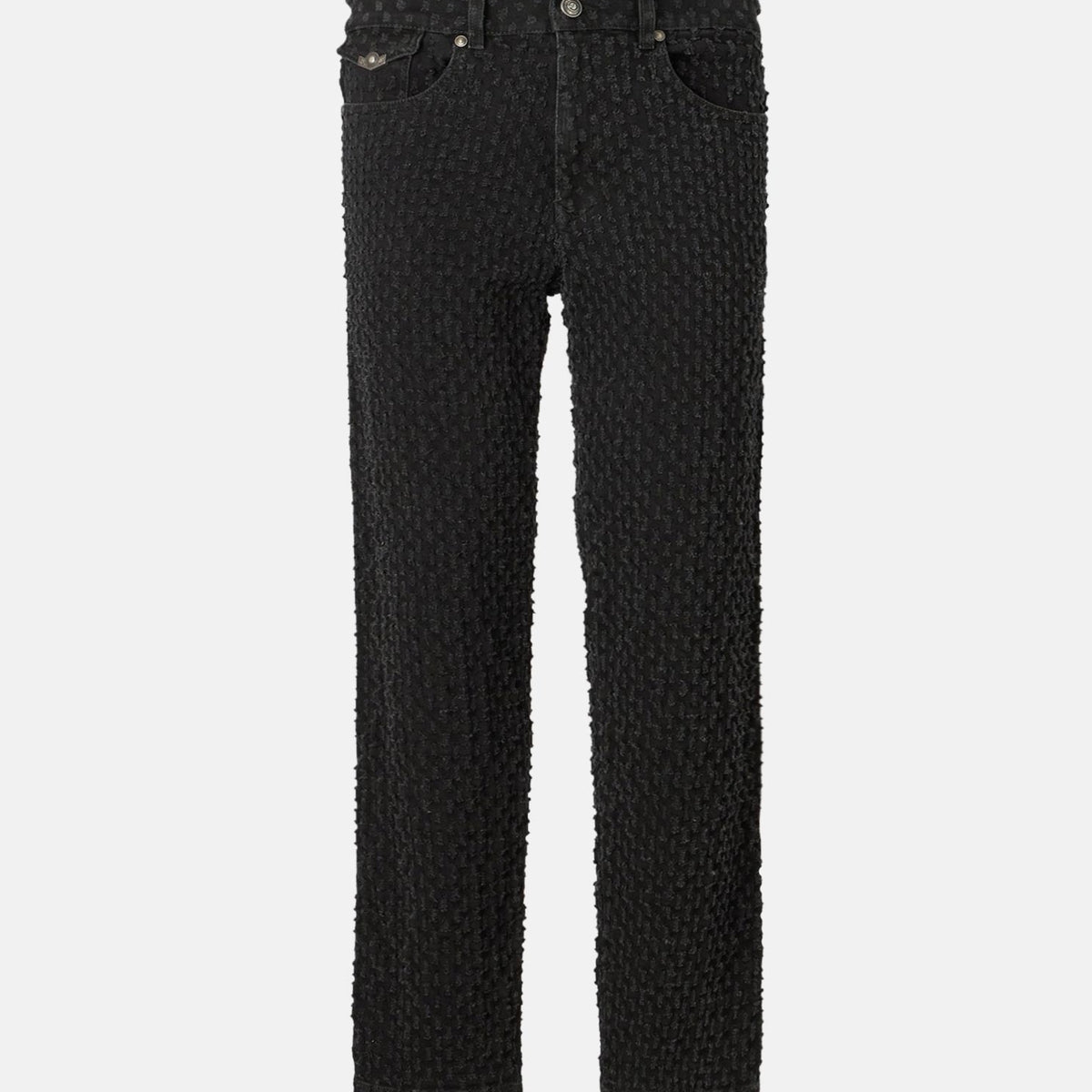 Black Cut Denim Vintage Slim Straight Jeans – George Harrison Menswear